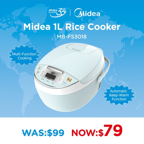 Midea 1L Rice Cooker Mint Green MB-FS3018-S – Appliance World