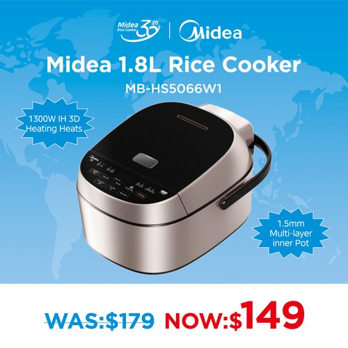 Midea All-in-1 IH Rice Cooker 1.8L – Appliance World