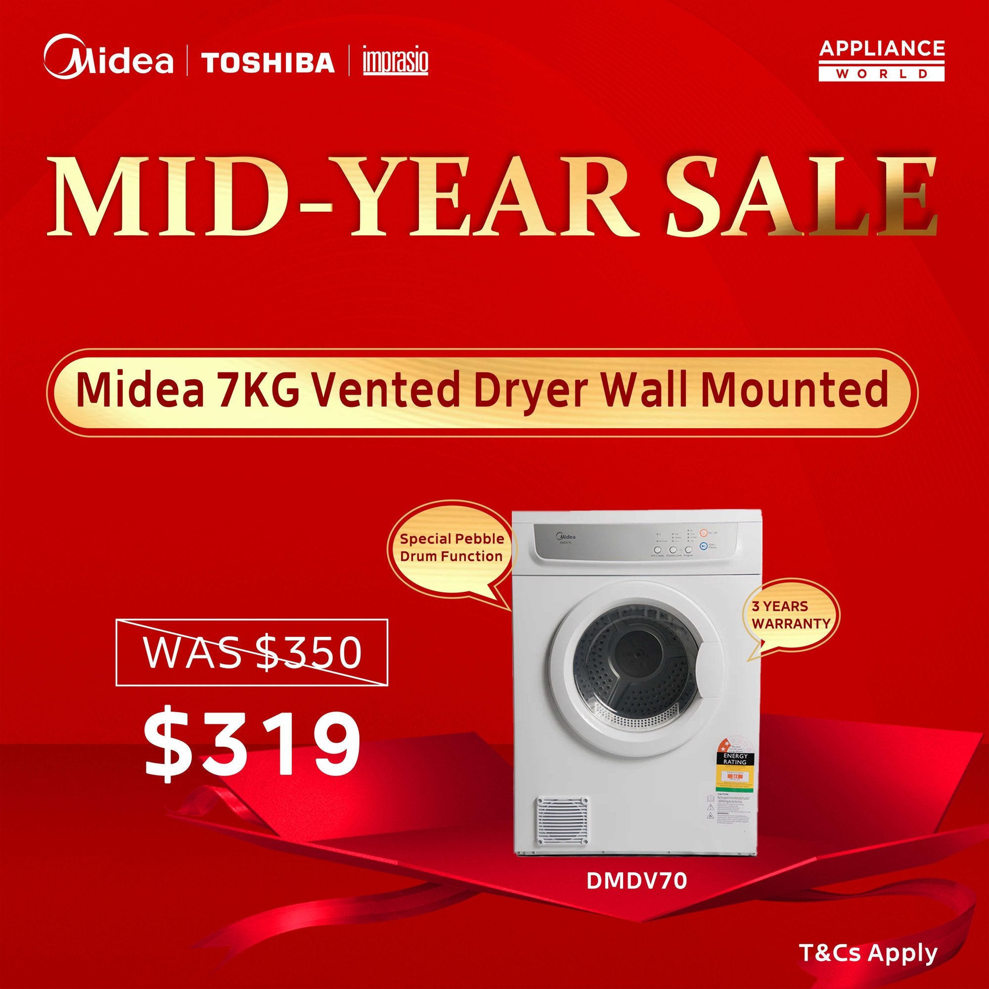 Midea 7KG Vented Dryer – Appliance World